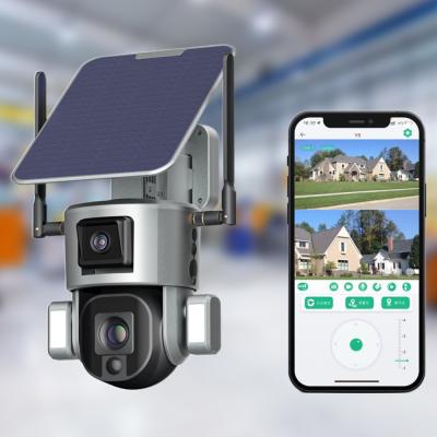 Cina Telecamera di sicurezza con batteria a doppio obiettivo 4G Rilevazione movimento PIR 4K HD 0.0001Lux in vendita