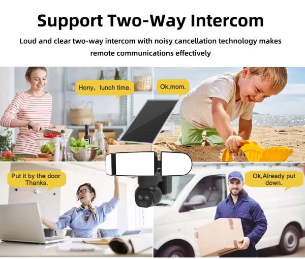 6MP Batterij Beveiligingscamera Dual Lens APP Controle IP65 Waterdicht