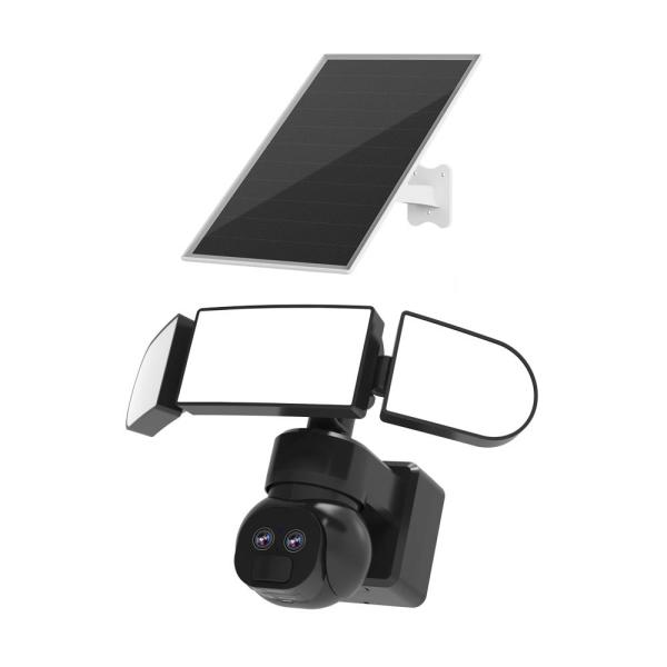 6MP Batterij Beveiligingscamera Dual Lens APP Controle IP65 Waterdicht