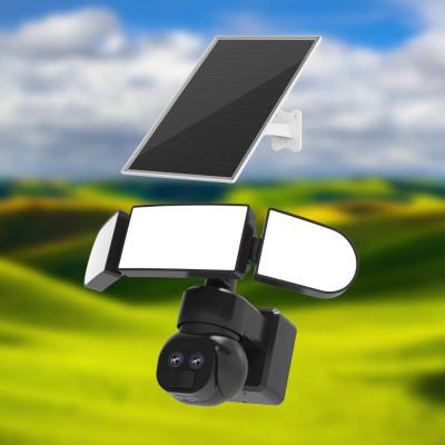 China Dual Lens IP65 Solar PTZ Beveiligingscamera Sirene Alarm 355 Pan 120 Tilt Te koop