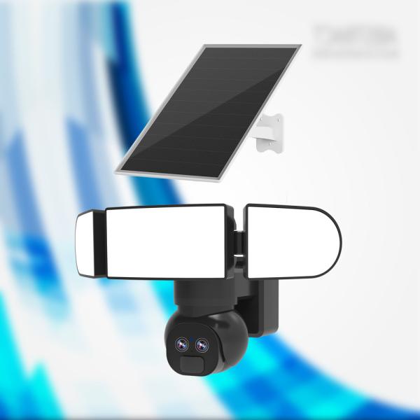 6MP 4G Dual Lens Spotlight Camera 1500 Lumens LED Solar Network Camera IP65 Waterproof