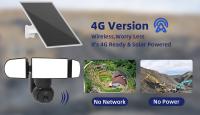 China Solar Powered PIR Motion Detection 4G Floodlight Security Camera 4MP for sale