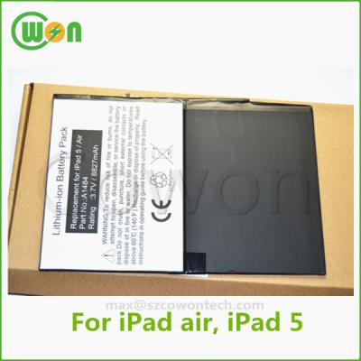 China 3.7V 8827mAh li-ion rechargeable replacement battery for iPad Air battery iPad 5 battery A1484 A1474 1475 for sale