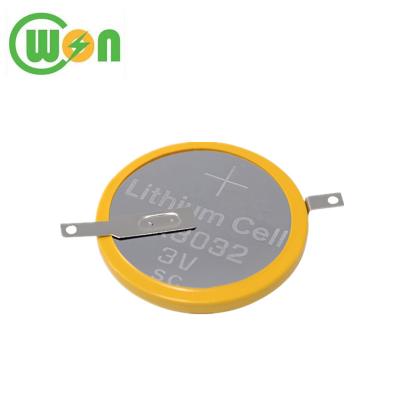 China 3V 520mAh CR3032 lithium button battery with solder tabs tags internal back up battery for Verifone VX810 for sale