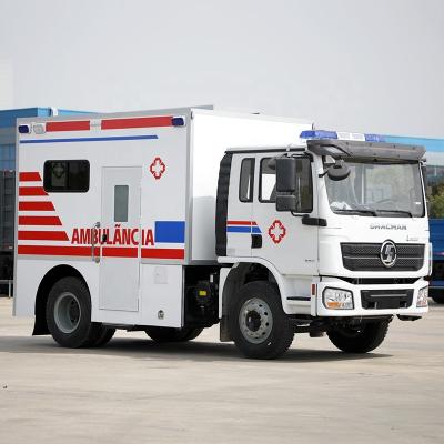 China Right Hand 4*4 4 Wheel Drive Ambulance Truck Fist Aid Vehicle SHACMAN Cabin Ambulance Diesel 240Hp Medical Equipment Stretcher for sale