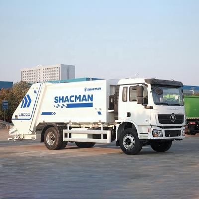 China Shacman L3000 4x2 Compactor Garbage Truck 210Hp Euro 2 16m3 White Garbage Bin Cleaning Truck for sale