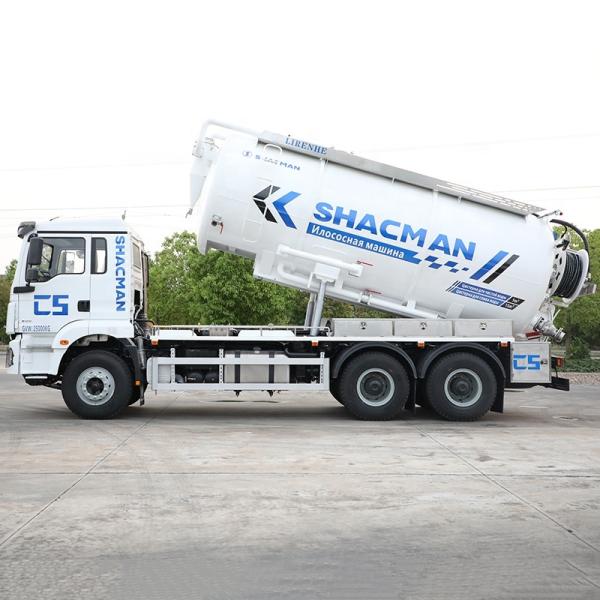 Quality Shacman H3000 6x4 18M3 20M3 Sewage Suction Truck White 300Hp Euro 2 25T Dust Suction Truck for sale