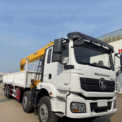 China OEM ODM H3000 8x4 16T Hydraulic Arm Crane SHACMAN Dump Truck With Crane for sale