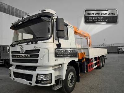 China SHACMAN F3000 6x4 Crane Truck 340HP Weichai Diesel Engine 10 Ton Boom Crane 12.00R20 Tire 25000kg GVW for sale