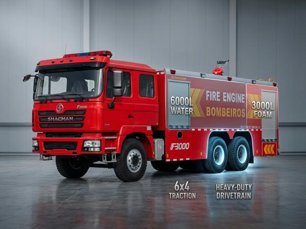 Quality SHACMAN F3000 6x4 Foam Fire Truck 6000L Water 3000L Foam Tank Weichai WP10 340HP CB10/60 Fire Pump for sale