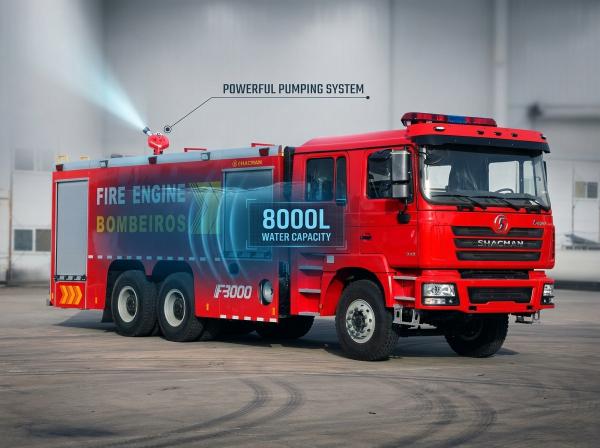 Quality SHACMAN F3000 6x4 Water Tank Fire Truck 8000L Weichai WP10 340HP CB10/60 Fire Pump for Municipal Brigade for sale
