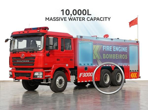 Quality SHACMAN F3000 6x4 Heavy Duty Fire Truck 10000L Water Tank Weichai WP10 340HP CB10/60 Fire Pumper for sale