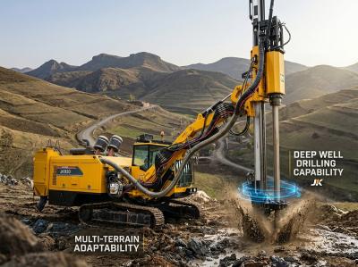 China JK930 Truck Mounted Water Well Drilling Rig 300m Borehole DTH Hammer Mud Pump 6X4 Chassis for sale