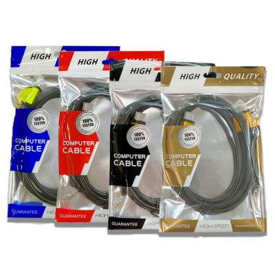 China PE Plastic Clear Window Data Cable Packaging Stand Hanger Phone Cases Packaging Bags HDMI Cable Zipper Earphone Carrying for sale