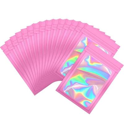 China Retort Pouch Printed Holographic Smell Proof Food Grade Plastic Bag Zipper Resealable Biodegradable Mylar Bag Window PET VMPET PE Film for sale