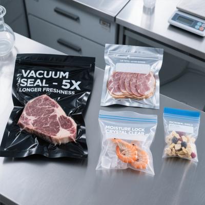 China Food Industrial Customized 3 Side Sealed PET Mylarbag Plastic Bags for Melons Fruits Meat Snacks Coffee Fresh Keeping for sale