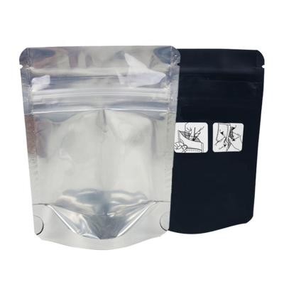 China Food Industrial 3.5g Resealable Black Matte Stand Up Pouch Mylar Packaging Bags with Window Zip Locks Chocolate Storage for sale