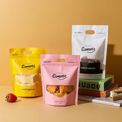 China Food Snack Packaging Stand Up Pouch Digital Printing Biodegradable Plastic Bag Reusable Child Lock Zip Window for sale