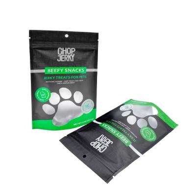 China Customized Logo Printing Food Snacks Packaging 18 oz Flat Beef Jerky Packaging Bag Providing Clear Window for Visibility for sale