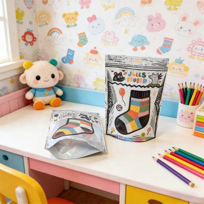 China Custom Order Aluminum Material Three Layer Protection Mylar Bag Dust Moisture Friction Resistant Printed Socks Packaging for sale