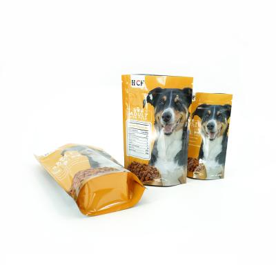 China Customized Logo Plastic PE Zip Flat Bottom Standing Mylar Bag for Cat and Dog Food Printed Biodegradable Proof Packaging for sale