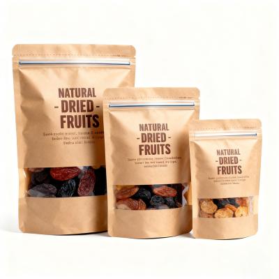 China Food Nuts Snack Biodegradable Eco Pack Paperbag with Logo Hot Stamping Antioil Resealable Packaging Nut Uit Dried Fruit Composite Paper Bag for sale