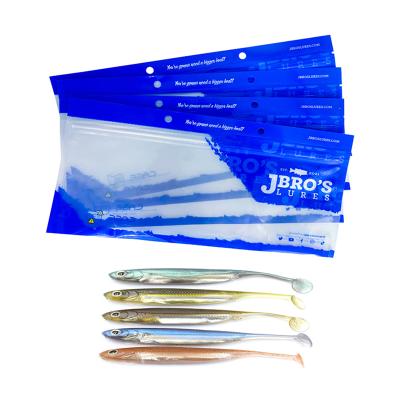 China Gravure Printing Custom Fishing Lure Bags PET VMPET PE Material with Window and Resealable Zipper Packaging Pouches for sale