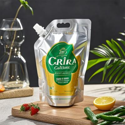 China Custom Order Zipper Bag Biodegradable PET Plastic Packaging Pouch Nozzle Food Grade Liquid Beverage Bag Made to Fresh Juice Coffee Tea for sale