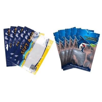 China Feed Custom Portable Self Seal Fishing Hook Storage Bags Plastic Soft Bait Bags Zipper Customized Logo Gravure Printed for sale