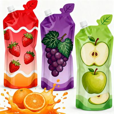 China PE AL Spout Bag Customized Printed Biodegradable Smell Proof Packaging Milk Juice Standup Pouch Travel Portable Small Liquid Bag for sale