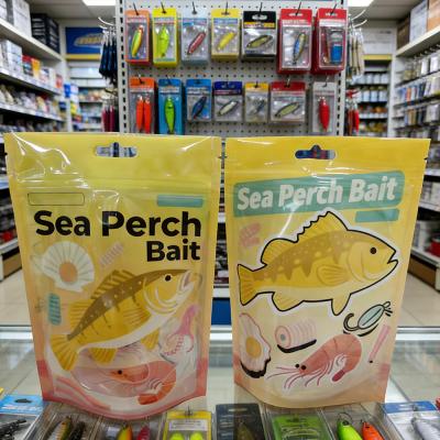 China Customized Size Biodegradable Fish Bait Packaging Plastic Bag UV Degradable Holographic Mylar Embossed Pouch Custom Logo for sale