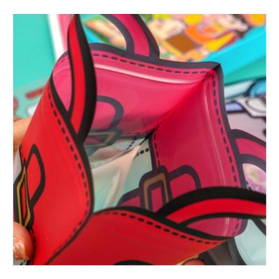 China Food Industrial Customized Smell Proof Hanging Holographic Special Shaped Bag Biodegradable Die Cut Stand Up Zipper Lock Packaging for sale