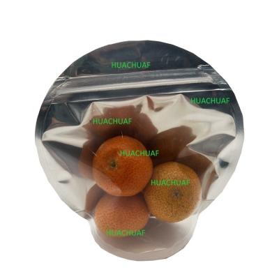 China Custom Order Zipper Tape Clear Black Round Shaped 5x5inch Die Cut Food Packaging Bag Smell Proof Stand Up Pouch Mylar Bags for sale