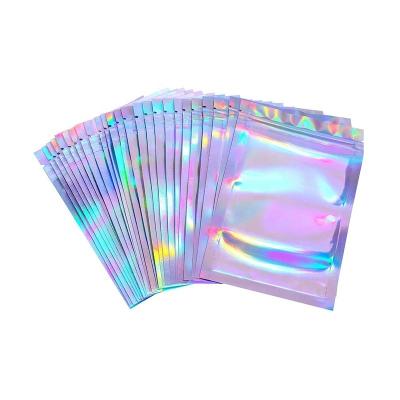 China Custom Size Accepted Packaging Plastic Bags Smell Proof Bags Resealable Holographic Bags 3x4 Inch Food Storage Packaging for sale
