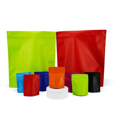 China Customized Capacity 3.5g 1lb Blank Bags Zipper Stand Up Mylar Bag White Matte Bags Holographic Surface Pouch Plastic Pack for sale