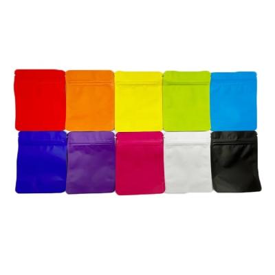 China Heat Seal 3.5g Blank Bags Stand Up Mylar Bags Matte White Plain Bags Holographic Surface Pouch Plastic Pack for Flower for sale