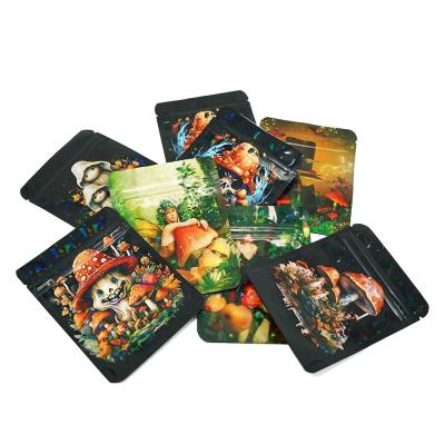 China Chocolate Stand Up Pouch Customized 3.5g 7g Hologram Packaging Bags Zipper Child Resistance Mylar Bags 3.5 Grams Flower Package for sale