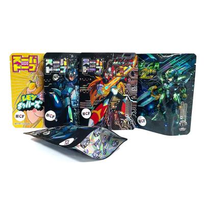 China PE Plastic Customized 3.5g Packaging Mylar Bag Zipper Plastic Bags Holographic Stand up Cali Pouch 3.5 Grams Flower Package for sale