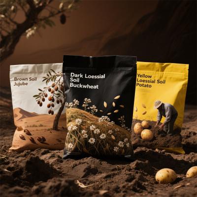 China Recyclable Custom Agricultural Soil Fertilizer Packaging Bag with PET VMPET PE Material Structure Flat Bottom Heat Sealed for sale