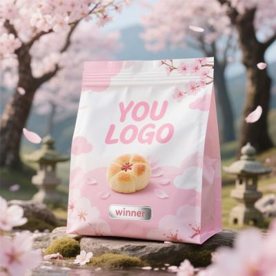 China PE Plastic Customized Biodegradable Upright Holographic Mylar Bags Scratch Off Packaging Food Pastry Biscuits Chocolate for sale