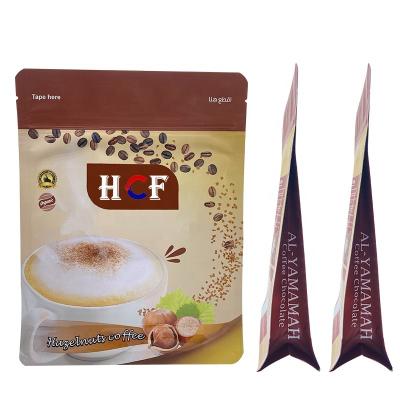China Food Industrial Customized Coffee Bean Flat Resealable Packaging Bag Customized Logo Printing Clear Window Powder Packaging for sale