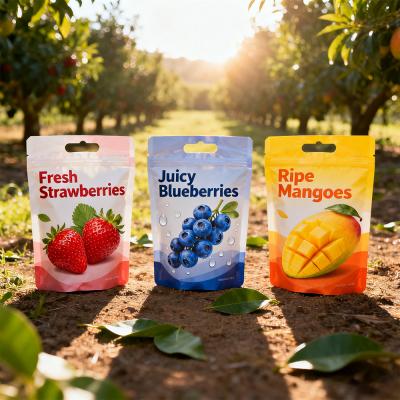 China Gravure Printing Customized Logo Food Grade PE Packaging Mylar Bags Fresh Fruit Preservation Plastic Bags Breathable Holes for sale