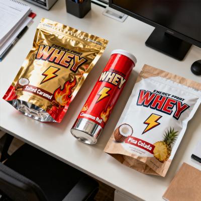 China Custom Order Food Industrial Ziplock Re-sealable Packaging Bag with Valve Plastic Bag Healthy Flavor Whey Protein Powder for sale