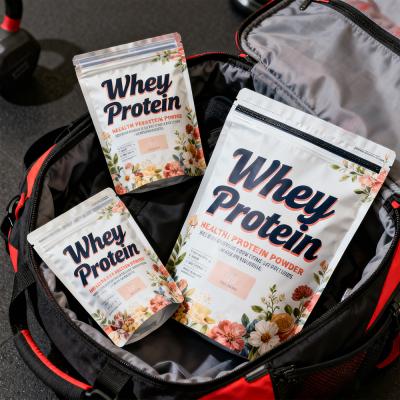 China Customized Color Digital Print Dull Matte Food Grade Plastic Bag Recyclable Ziplock Resealable Packaging Flavor Healthy Whey Protein Powder Bar for sale