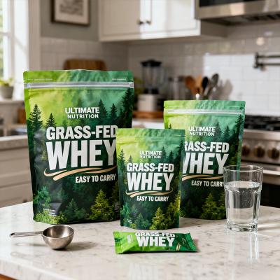 China Food Industrial Printed Flavor Whey Protein Powder Packbag Ziplock Spout Resealed Aluminumfoil Standpouch Smellproof Flat Bottom Mylarbag with Box for sale