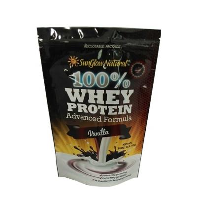 China PE Material Structure Custom Zipper Bag Resealable Packaging Bag Printed Logo for Whey Protein Powder Foil Packaging for sale