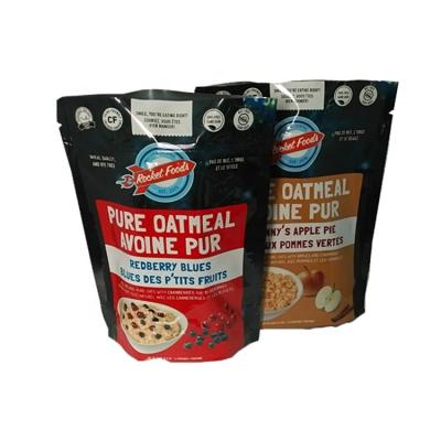 China Food Industrial Custom Protein Powder Packaging Bag Resealable Oat Bag with Logo Printed Matte Plastics Mylar Pouch for sale