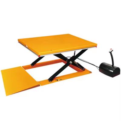 China Factory Professional Electric Pallet Lifter 1500kg Capacity Ultra Low Profile Scissor Lifting Table Platform for sale