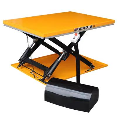 China Factory Professional Electric Pallet Lifter 1500kg Capacity Ultra Low Profile Scissor Lifting Table Platform for sale