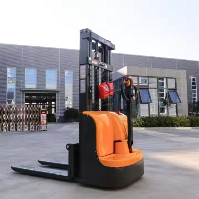 China Small Space Use Stacker Lift Full Electric Walking Forklift 2000kg 2000mm Pallet Stacker Electric Stacker for sale